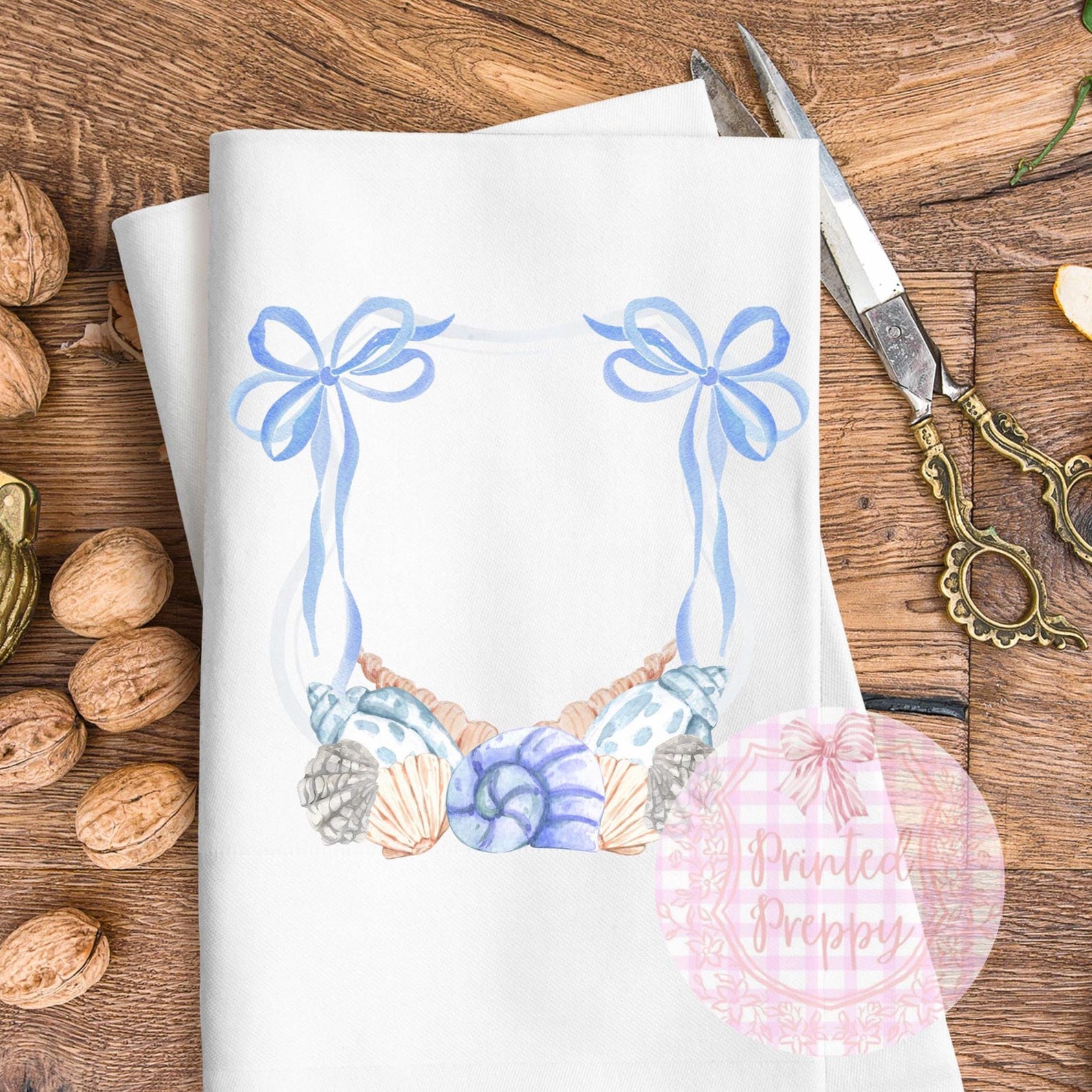Coastal Shell Crest PNG Clip Art, Digital Watercolor Coastal Clip Art ...
