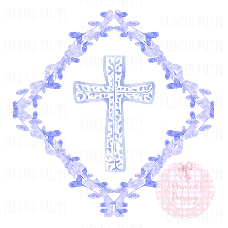 Watercolor Cross PNG // Preppy Clip Art// Grandmillennial // Preppy ...