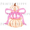 Preppy Plaid Pumpkin Watercolor With Pink Bow PNG // Coquette Pumpkin ...