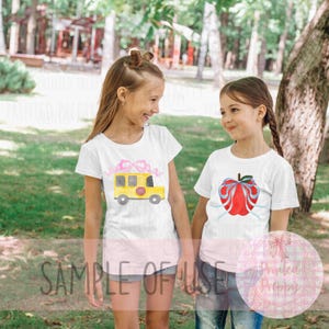 Watercolor Bus With Bow Back to School Preppy Style Digital Download ...