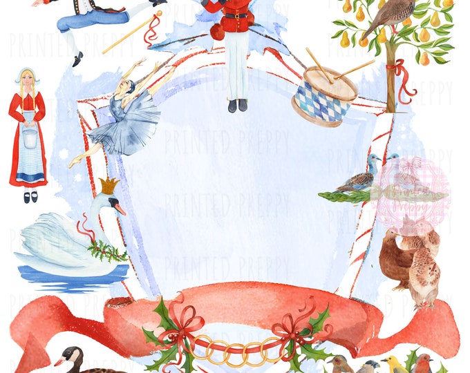 12 Days of Christmas Crest and Pattern Set - Etsy Canada