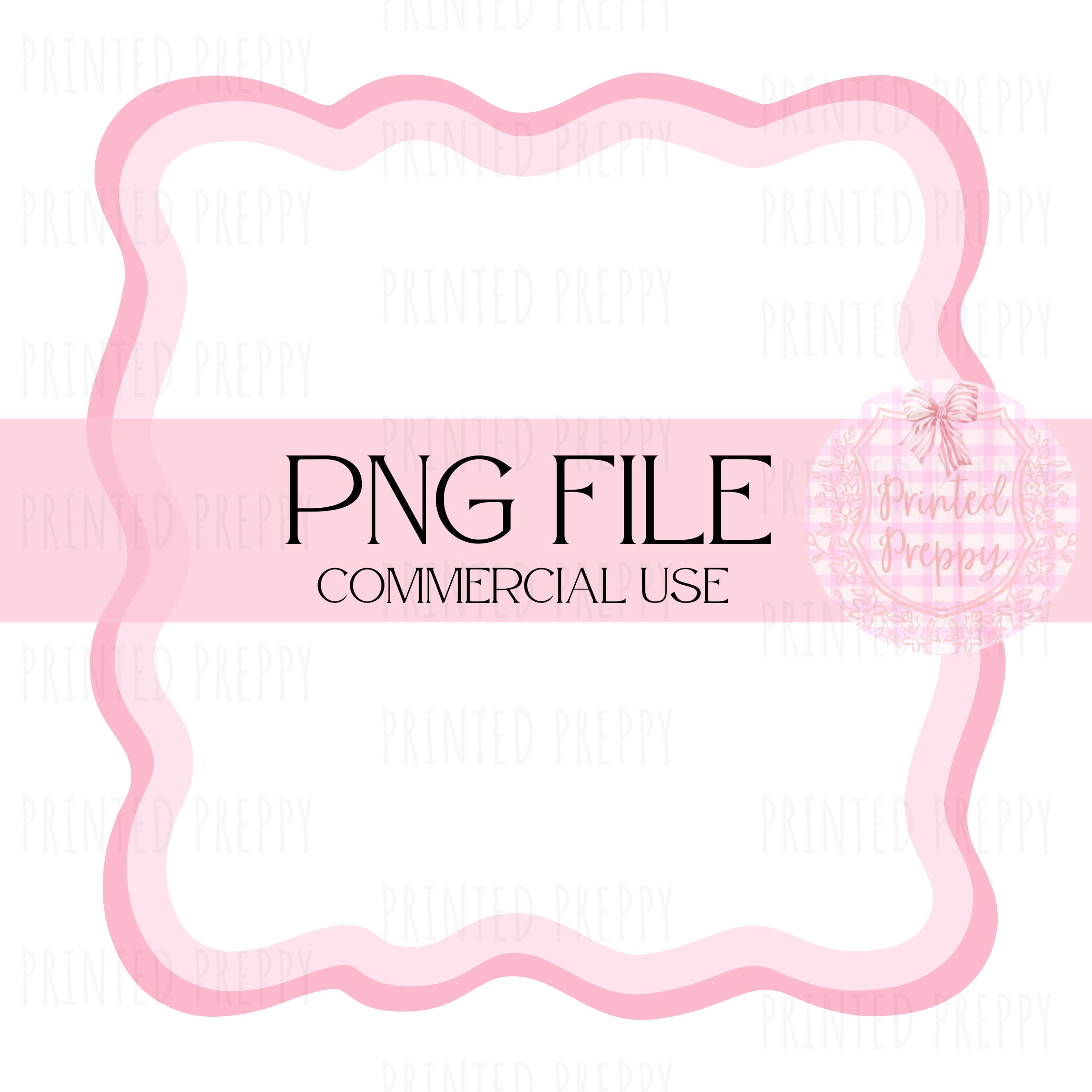Preppy Wavy Frame PNG // Wavy Scalloped Pink // Preppy Monogram Frame ...