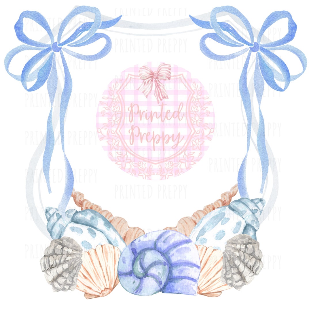 Coastal Shell Crest PNG Clip Art, Digital Watercolor Coastal Clip Art ...