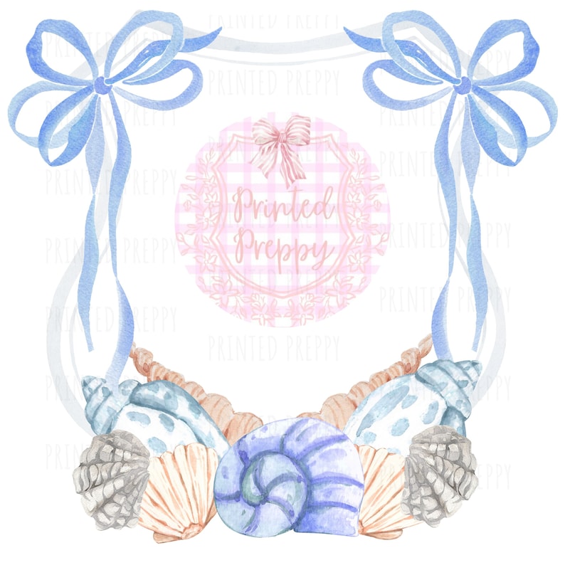 Coastal Shell Crest PNG Clip Art, Digital Watercolor Coastal Clip Art ...