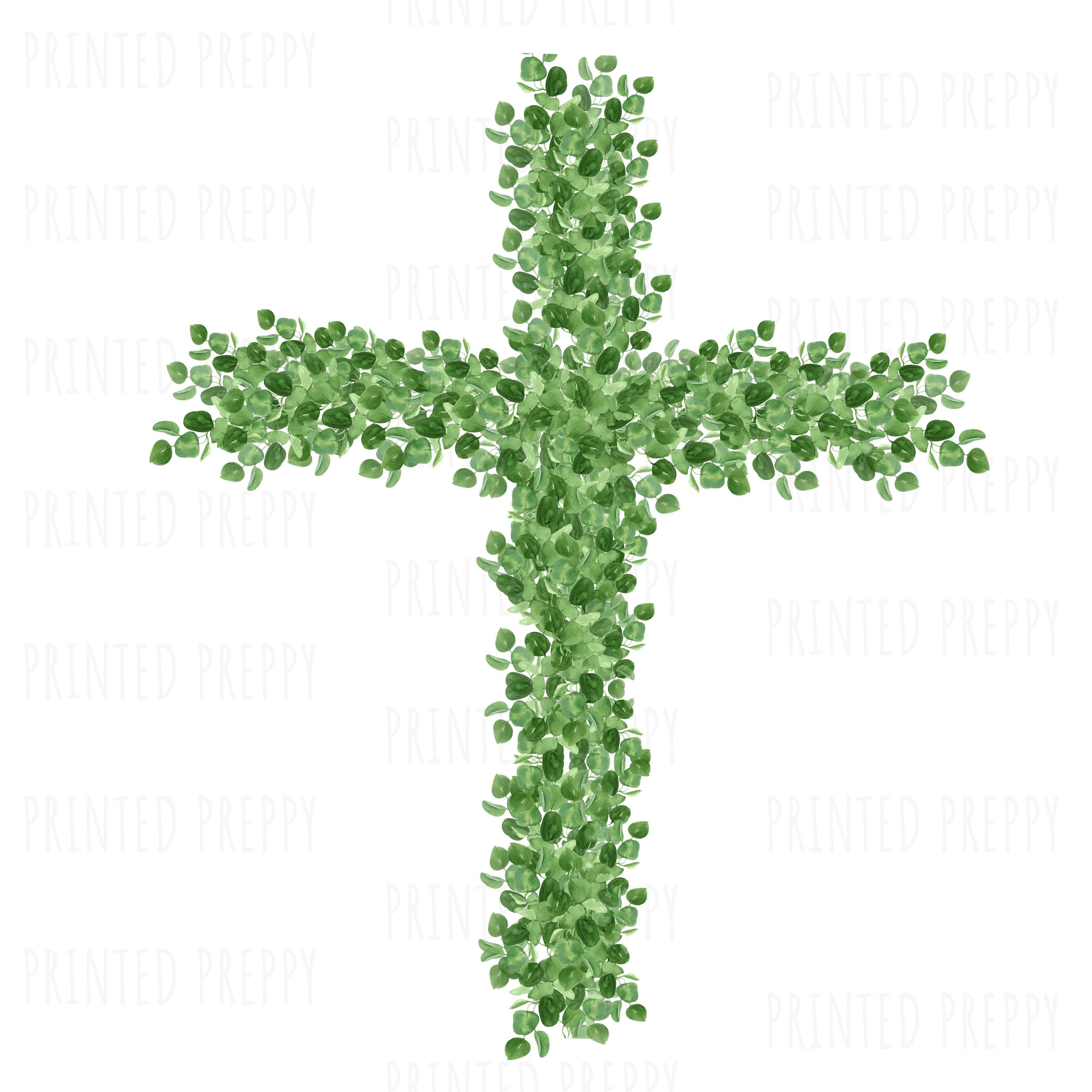 Watercolor Boxwood Cross PNG // Preppy Clip Art// Grandmillennial ...