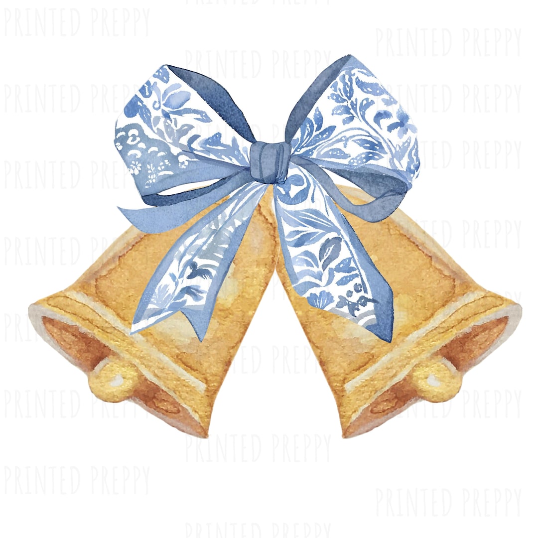 Chinoiserie Bow Wedding Bells PNG // Bow Blue PNG // Digital Download ...