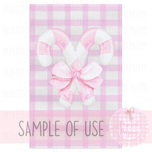 Preppy Pink Candy Canes With Pink Bow PNG Clipart - Instant Download ...