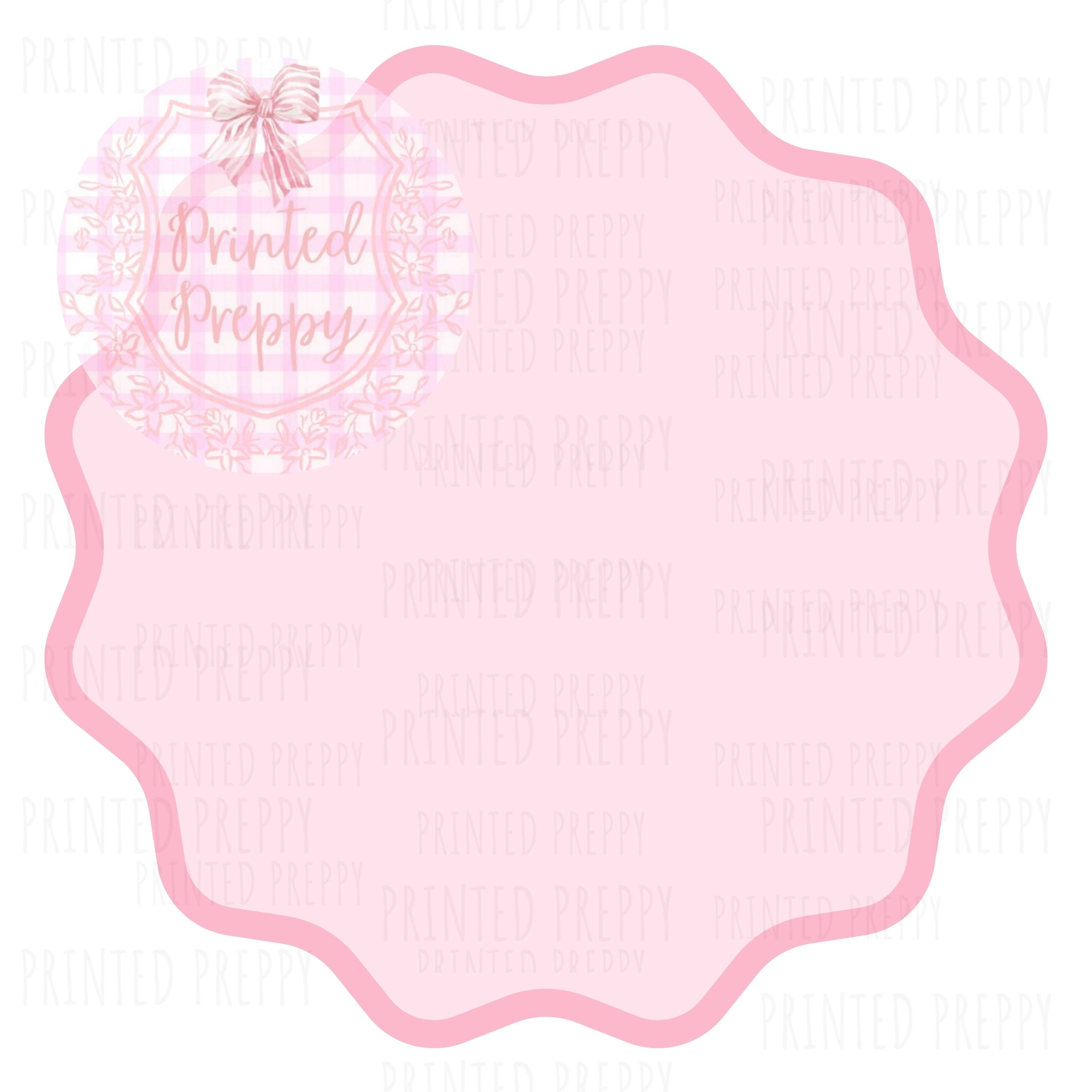 Preppy Wavy Circle PNG // Wavy Scalloped Pink // Preppy Monogram Frame ...