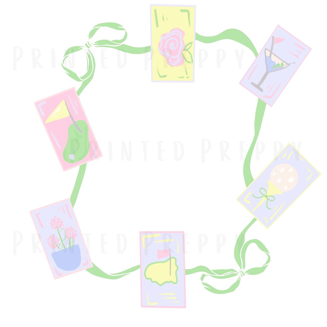 Masters Golf Tournament PNG Bow Frame Crest | Preppy Golf Mahjong ...