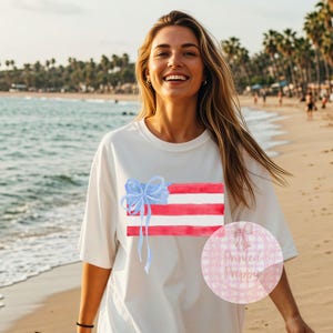 Preppy American Flag PNG // Preppy Bow Flag // Preppy Patriotic Clip ...