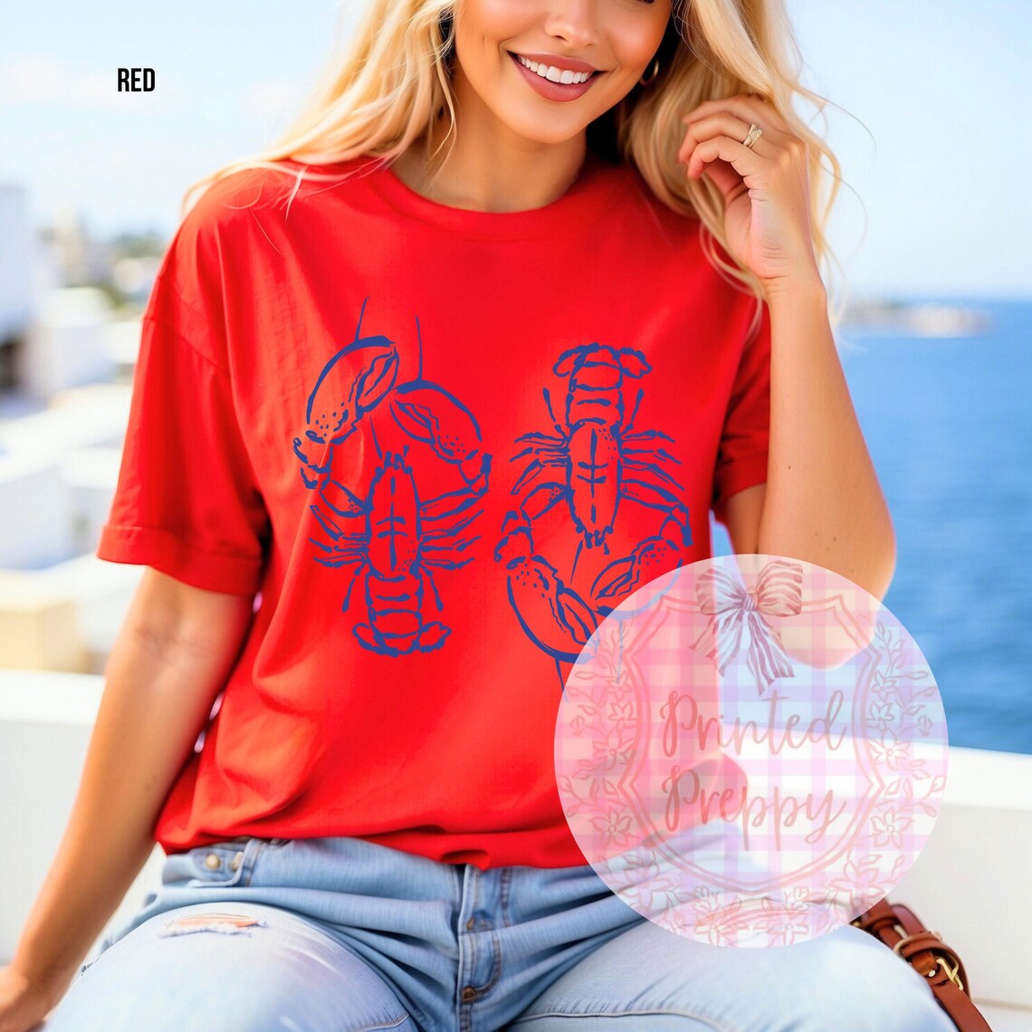 Preppy Lobster PNG - Digital Download /summer PNG/ Preppy Fisherman ...