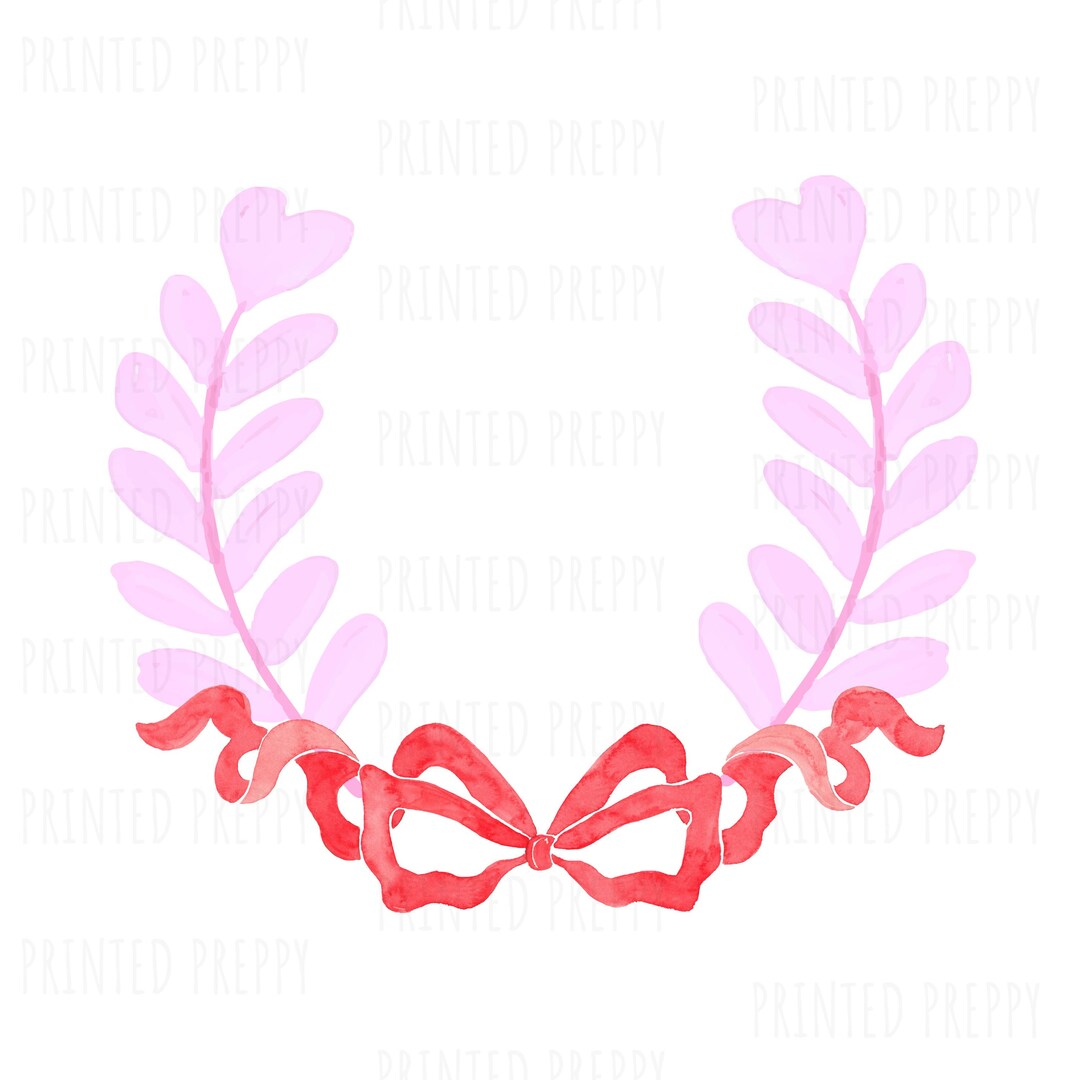 Preppy Valentine Pink Floral Heart Crest With Red Bow PNG // Pink Heart ...