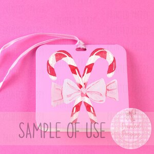 Preppy Pink Candy Canes With Pink Bow PNG Clipart - Instant Download ...