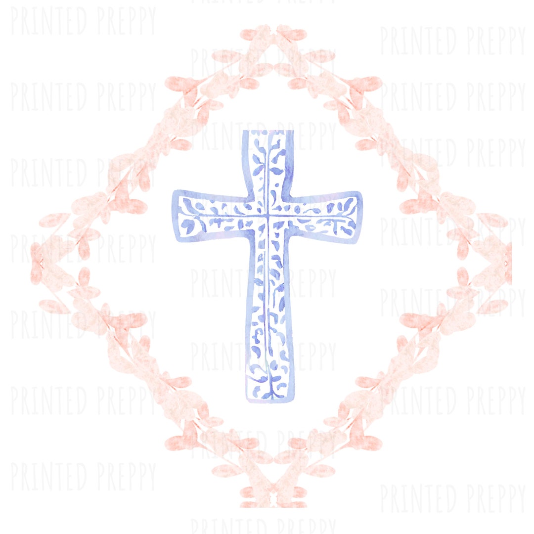 Watercolor Cross PNG // Preppy Clip Art// Grandmillennial // Preppy ...