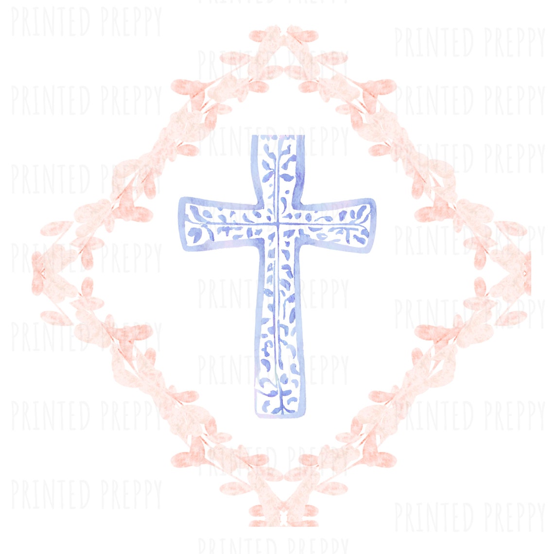 Watercolor Cross PNG // Preppy Clip Art// Grandmillennial // Preppy ...