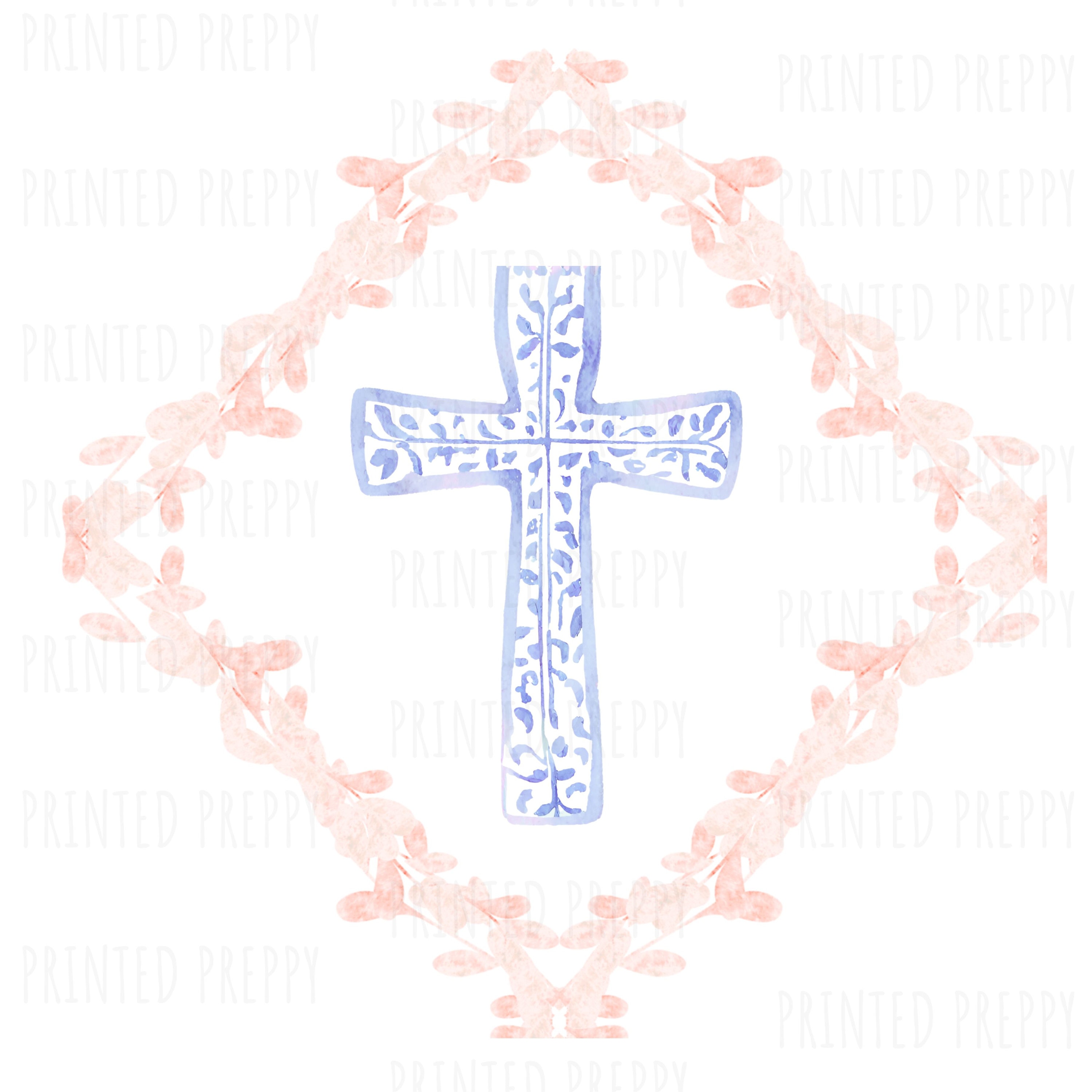Watercolor Cross PNG // Preppy Clip Art// Grandmillennial // Preppy ...
