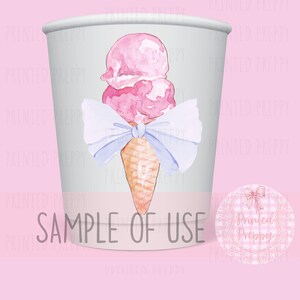 Preppy Ice Cream Clip Art PNG /birthday Parties/ Coquette Art/ Ice ...