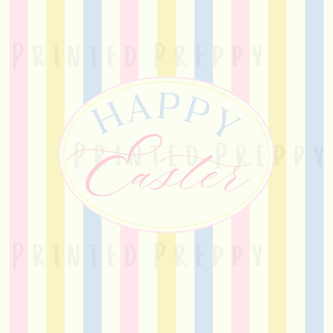 Preppy Happy Easter Pastel Stripe PNG / Preppy Easter PNG ...