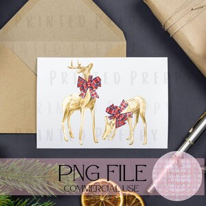 Reindeer With Tartan Bows PNG // Preppy Traditional Christmas PNG ...
