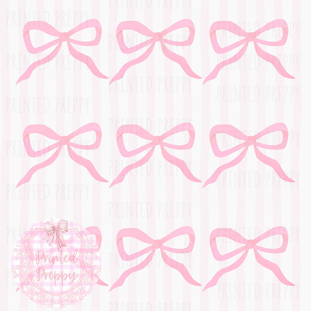 Preppy Bows and Stripes // Coquette // PNG Digital Download // Preppy ...