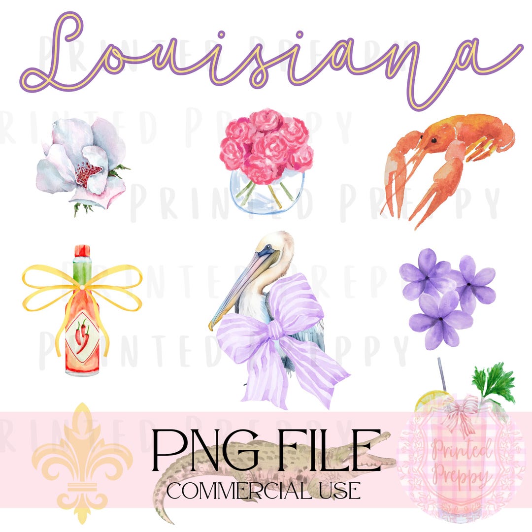 Preppy Louisiana PNG / Digital Louisiana Preppy Girl Trip Shirt Graphic ...