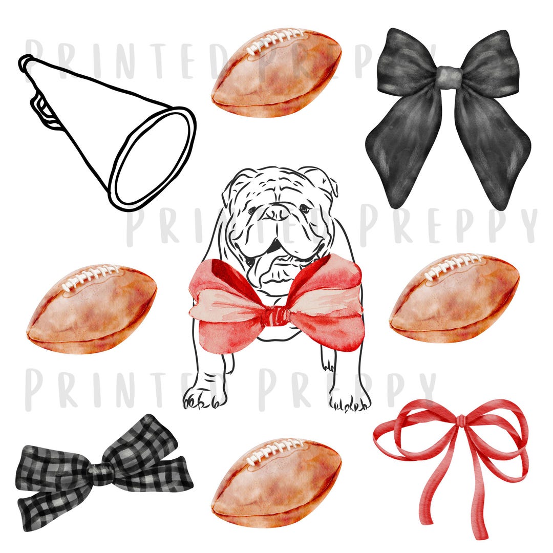 Preppy Gameday PNG, Red and Black Preppy Football PNG , Preppy Coquette ...