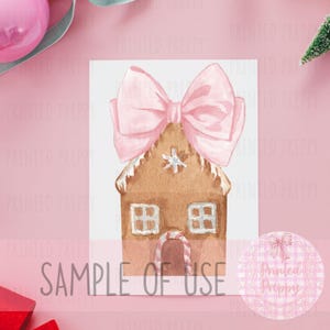 Preppy Christmas Gingerbread House Watercolor PNG // Christmas ...
