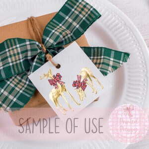 Reindeer With Tartan Bows PNG // Preppy Traditional Christmas PNG ...