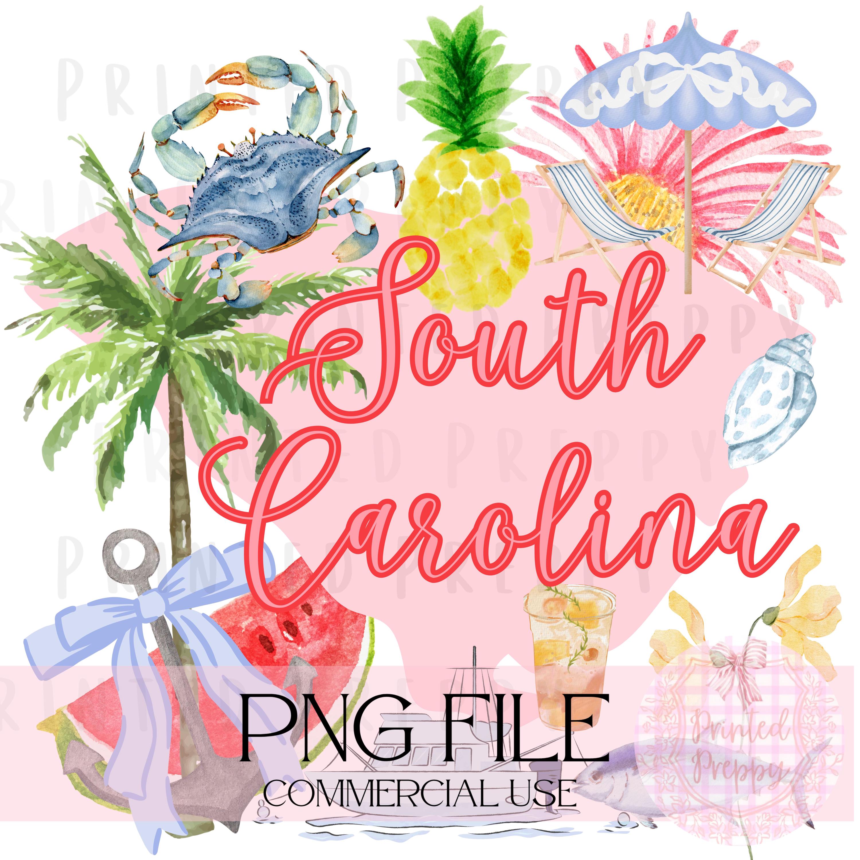 South Carolina Preppy PNG and JPG / Coastal Granddaughter / Preppy Pink ...