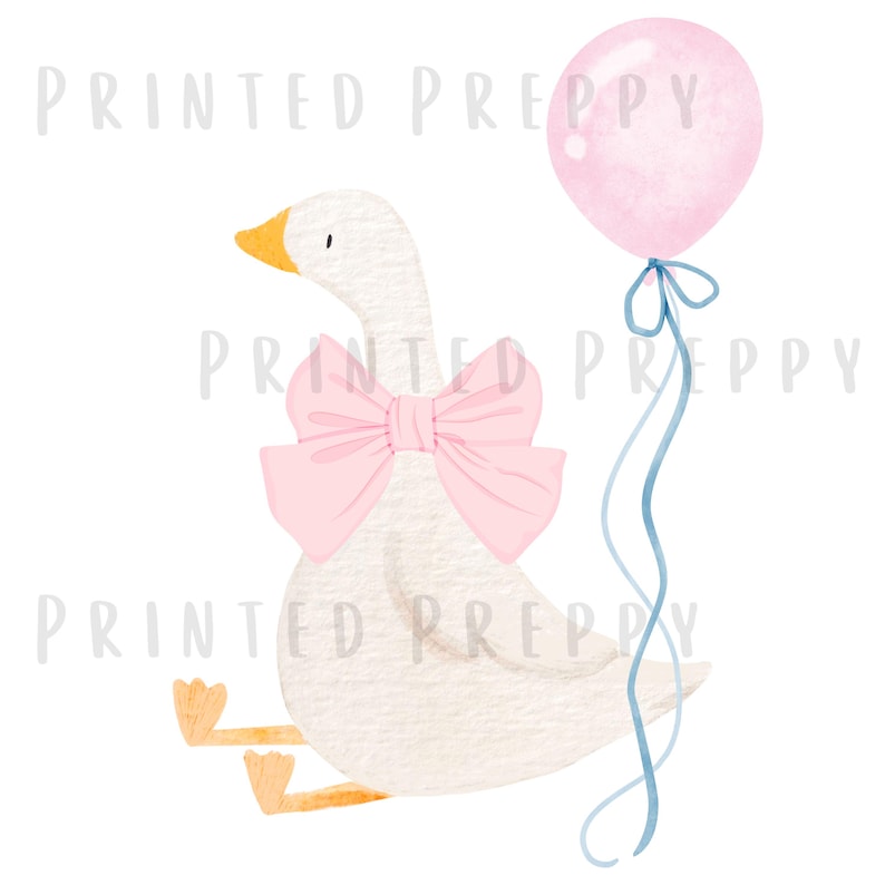 Un ganso tonto PNG // Clipart de bebé preppy grandmillennial // Clipart ...