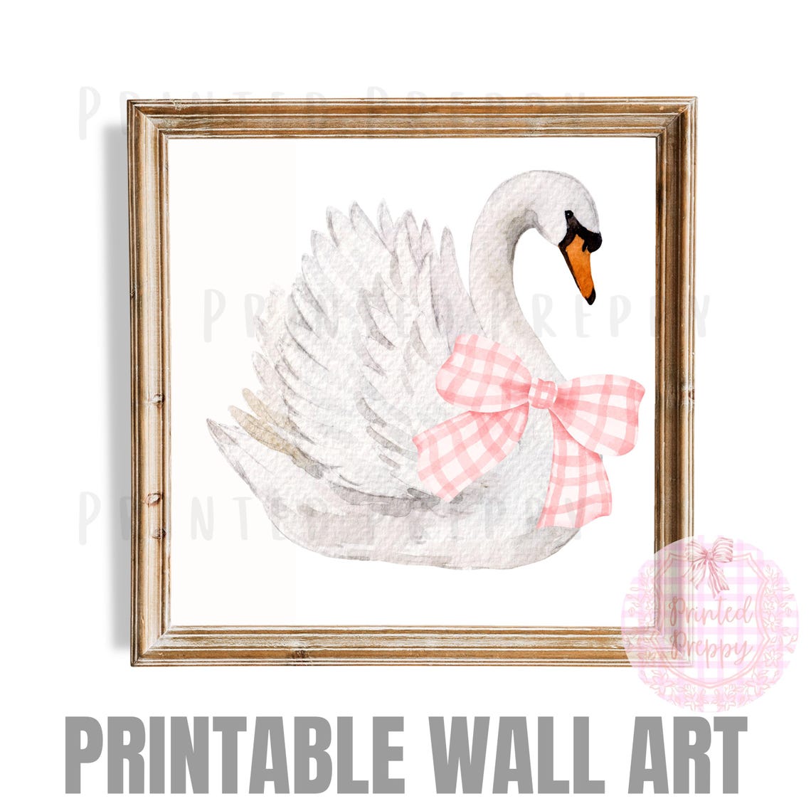 Swan PNG // Sweet Swan With Bow / Swan Clip Art / Preppy ...