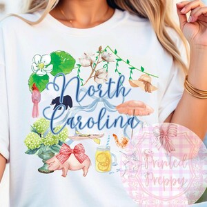 North Carolina Preppy PNG and JPG / Coastal Granddaughter / Preppy Blue ...