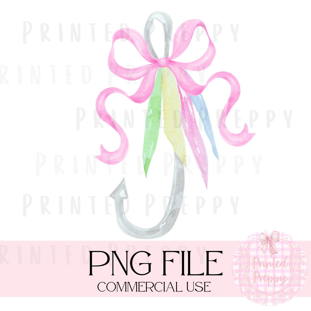 Preppy Girlie Fish Hook With Bow PNG / Summer PNG / Digital Download ...
