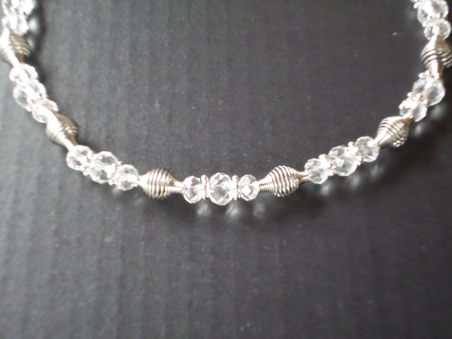 Crystal and Metal Choker Necklace - Etsy