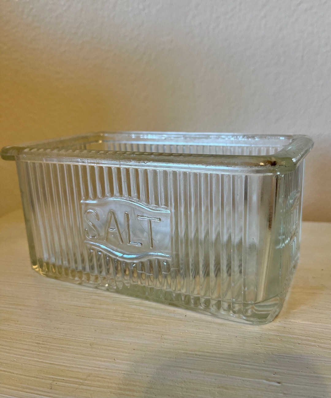Vintage Depression Era Glass Ware/salt Box - Etsy