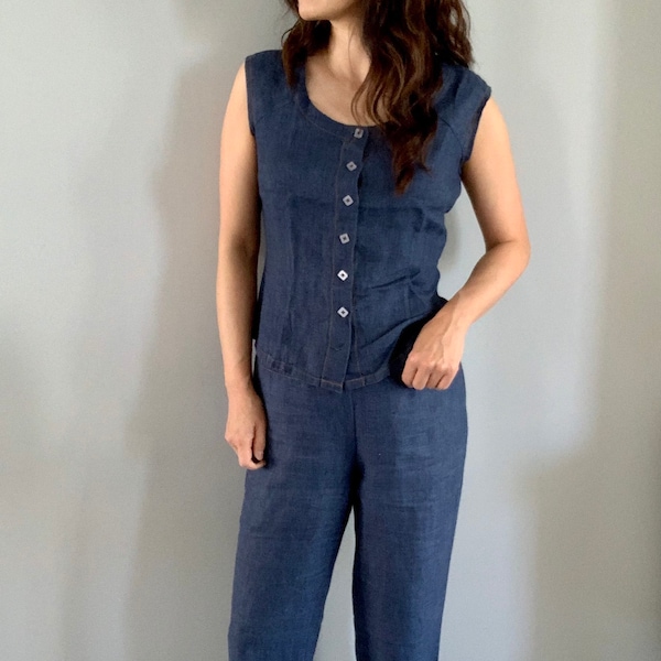 Indigo Linen - Etsy