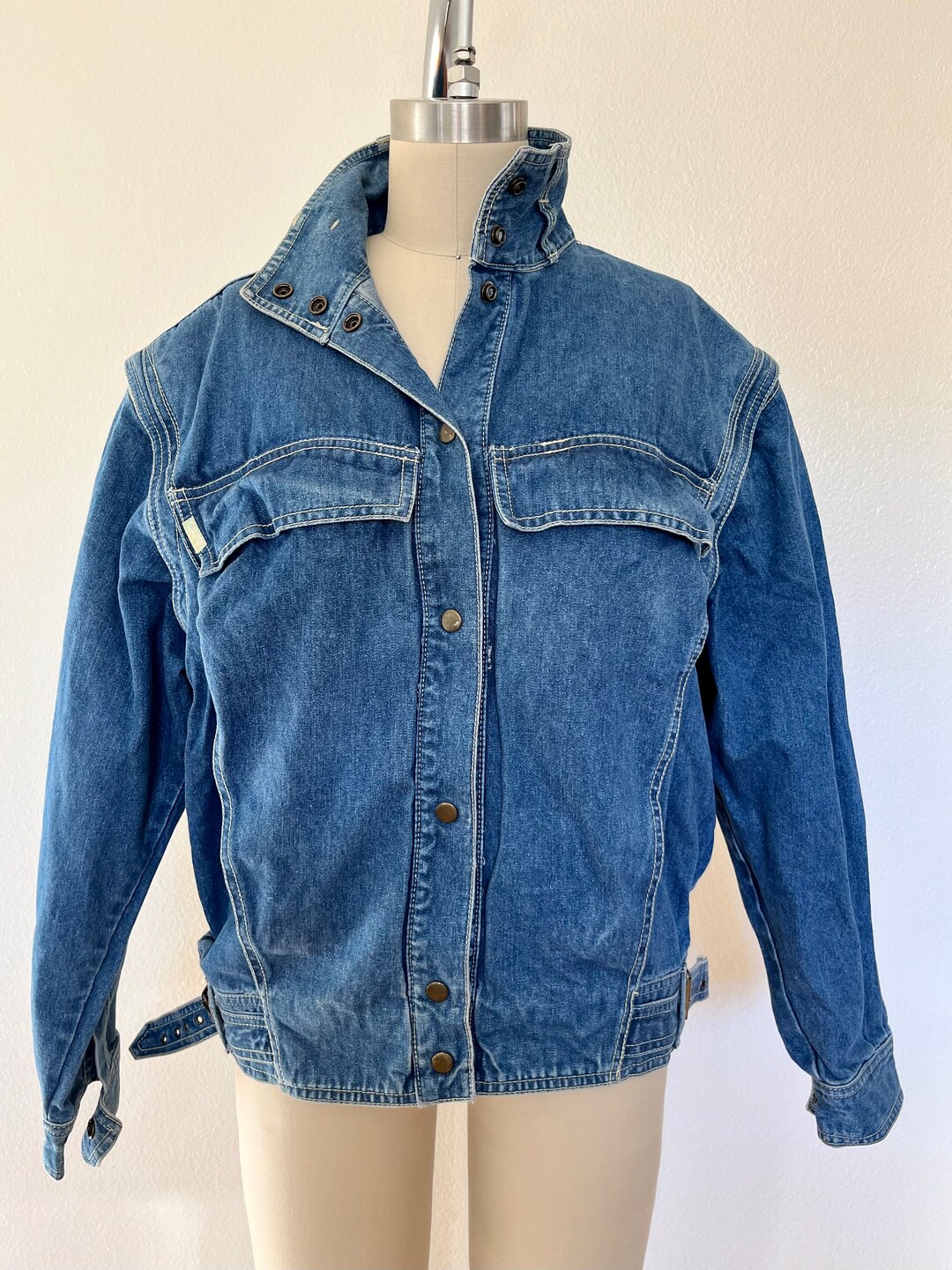 Vintage 80s Jag Denim Jacket/ Size M/moto Jacket/med. Washed - Etsy