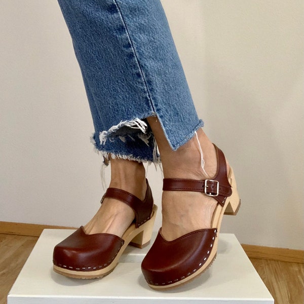 Wood Mary Jane Clogs - Etsy