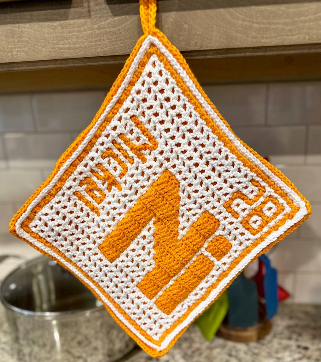 Periodic Table Pot Holder, Crochet Hot Pad, Nickel Element Interlocking ...