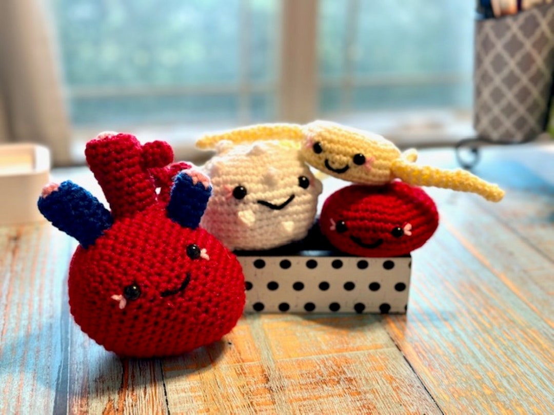 Plush Circulatory System Set, Amigurumi Organ Cells, Crochet Biology ...