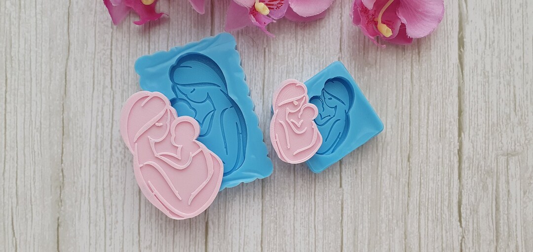 Mom and Baby Mold, Mother's Day, 4 / 6 Cm, for Resin and Polymer Clay ...