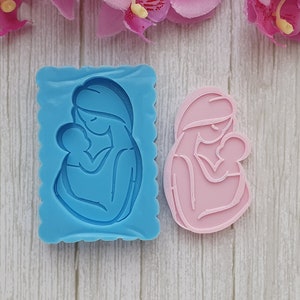 Mom and Baby Mold, Mother's Day, 4 / 6 Cm, for Resin and Polymer Clay ...
