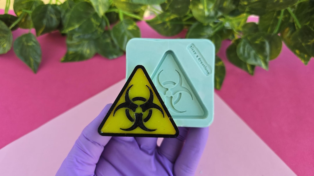 Biohazard Symbol Mold, 5 Cm, for Epoxy Resin, Polymer Clay. Wax, Soap ...