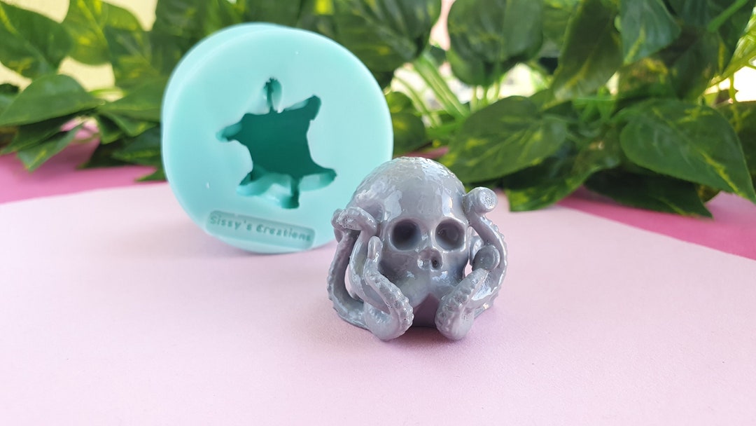 Octopus Skull 3D Mold, 3 Cm, for Epoxy Resin, Polymer Clay. Wax, Soap ...