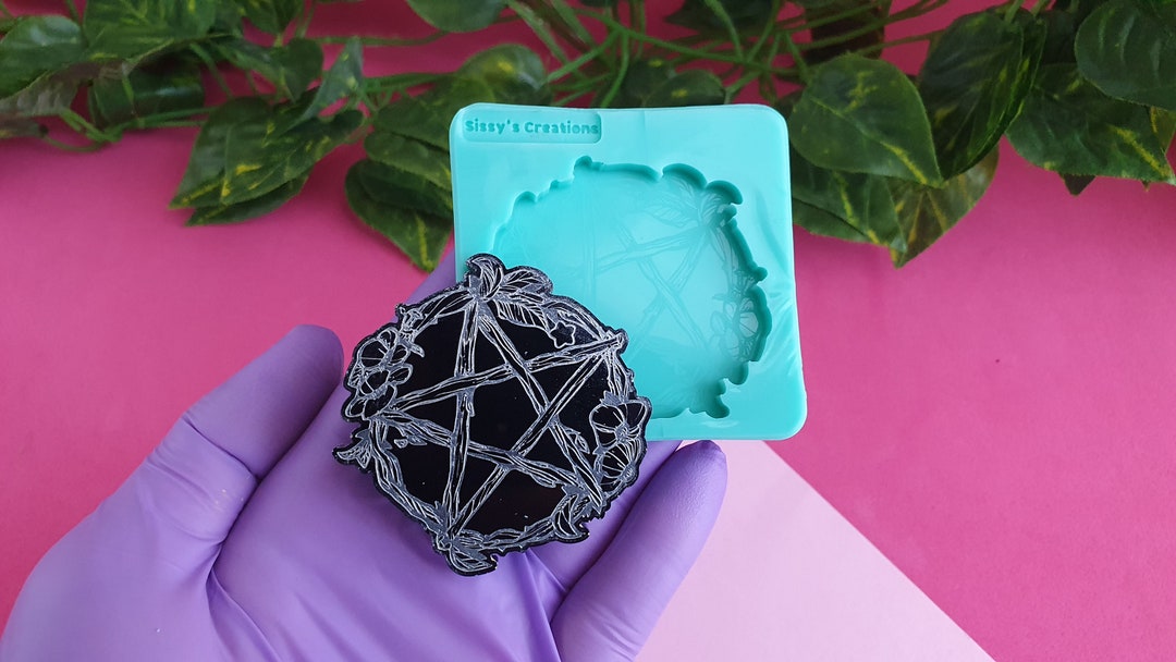 Pentacle Wicca Mold, 5 Cm, for Resin, Polymer Clay, Wax, Soap, Plaster ...