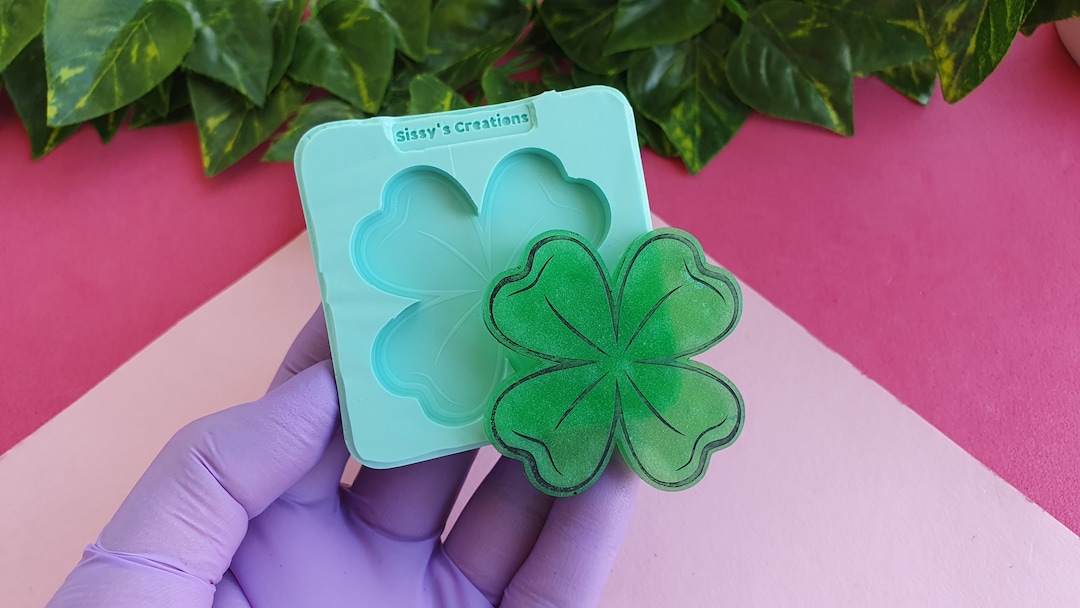 Four-leaf Clover Mold, 5 Cm, for Epoxy Resin, Polymer Clay. Wax, Soap ...