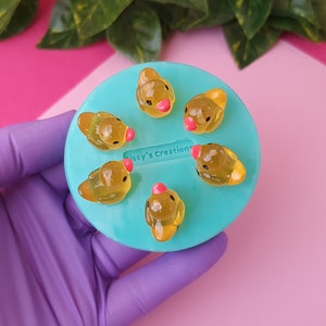 6 Little Ducks Mold 3D, 2 Cm, for Resin, Polymer Clay, Wax, Soap ...