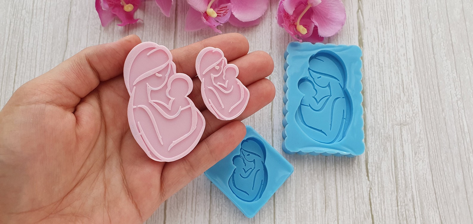Mom and Baby Mold, Mother's Day, 4 / 6 Cm, for Resin and Polymer Clay ...