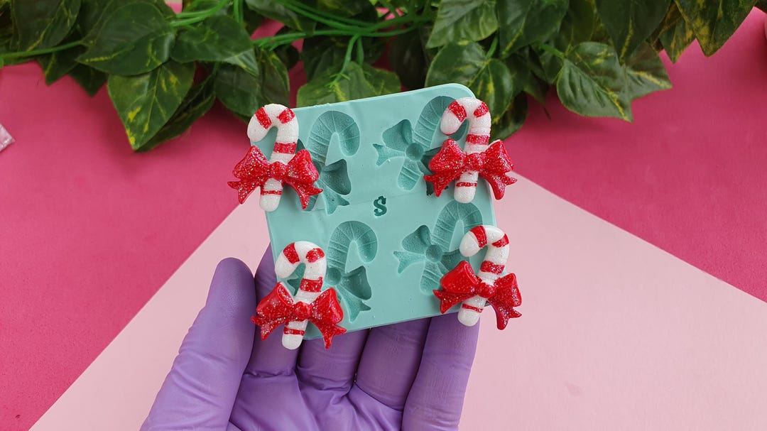 Candy Cane 3D Mold, 3 Cm, for Epoxy Resin, Polymer Clay, Wax, Soap ...