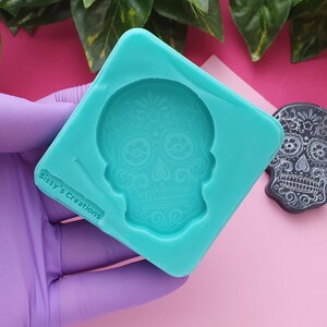 Mexican Skull Mold, Halloween, 5 Cm, for Epoxy Resin, Polymer Clay, Wax ...